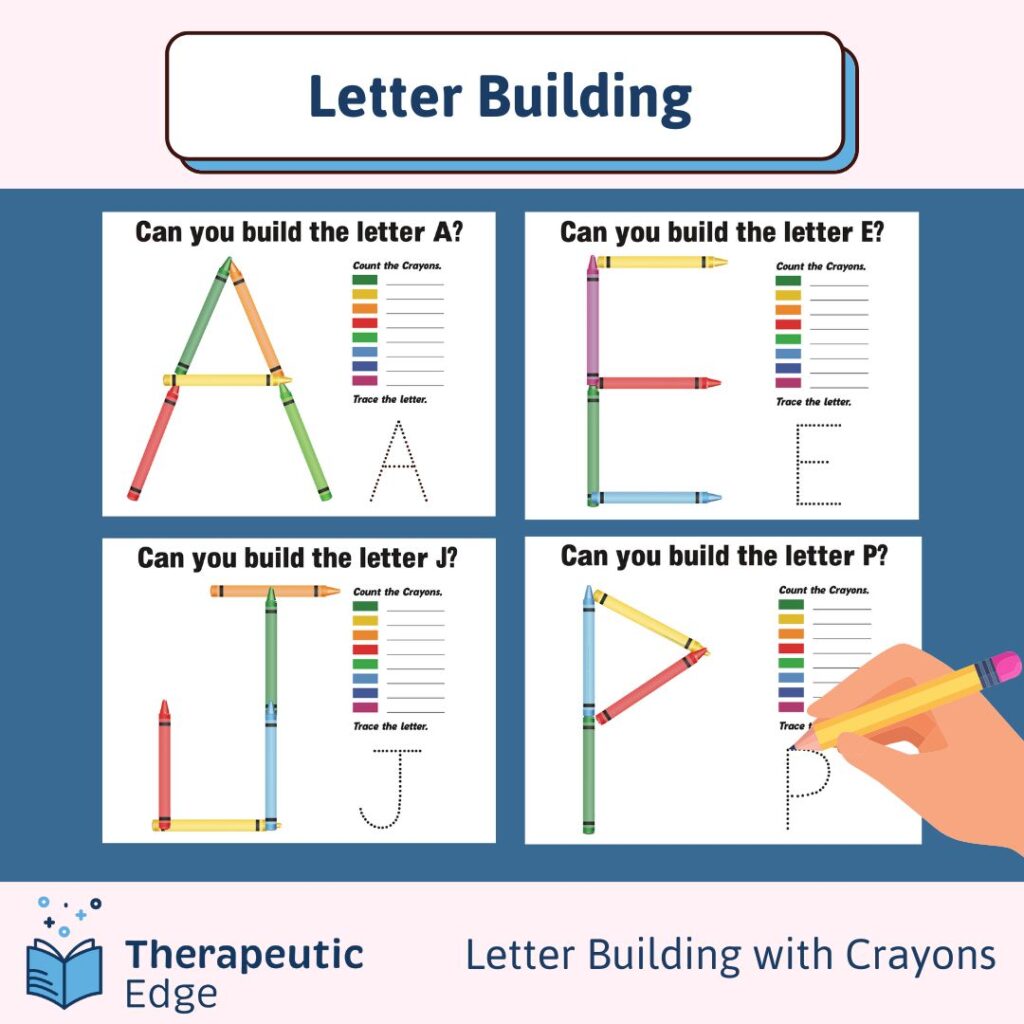 Letter Building with Crayons | The Therapeutic Edge