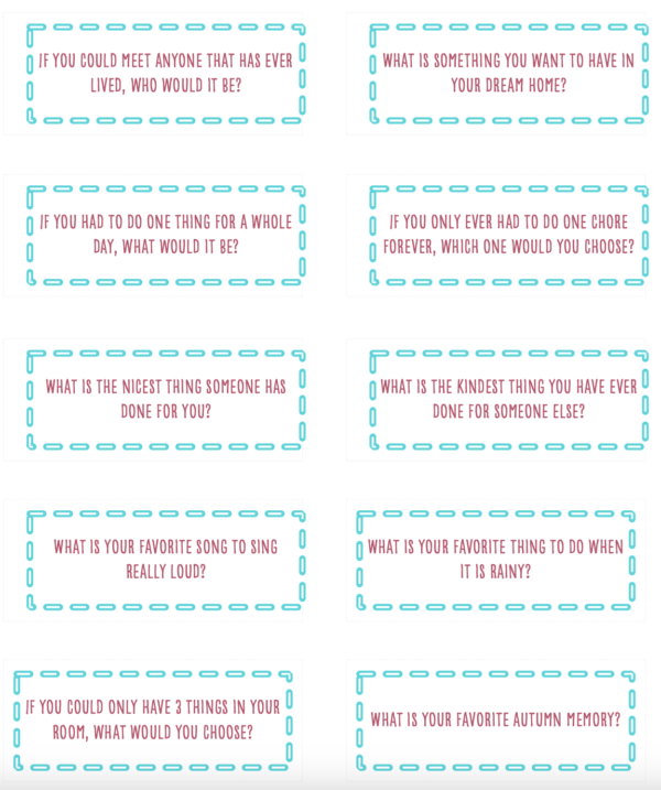 Conversation Starters for Kids | The Therapeutic Edge