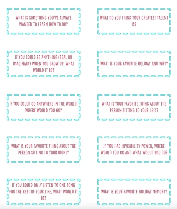 Conversation Starters for Kids | The Therapeutic Edge