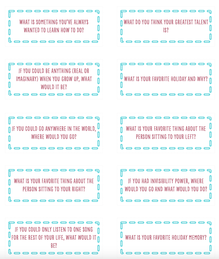 Conversation Starters for Kids | The Therapeutic Edge