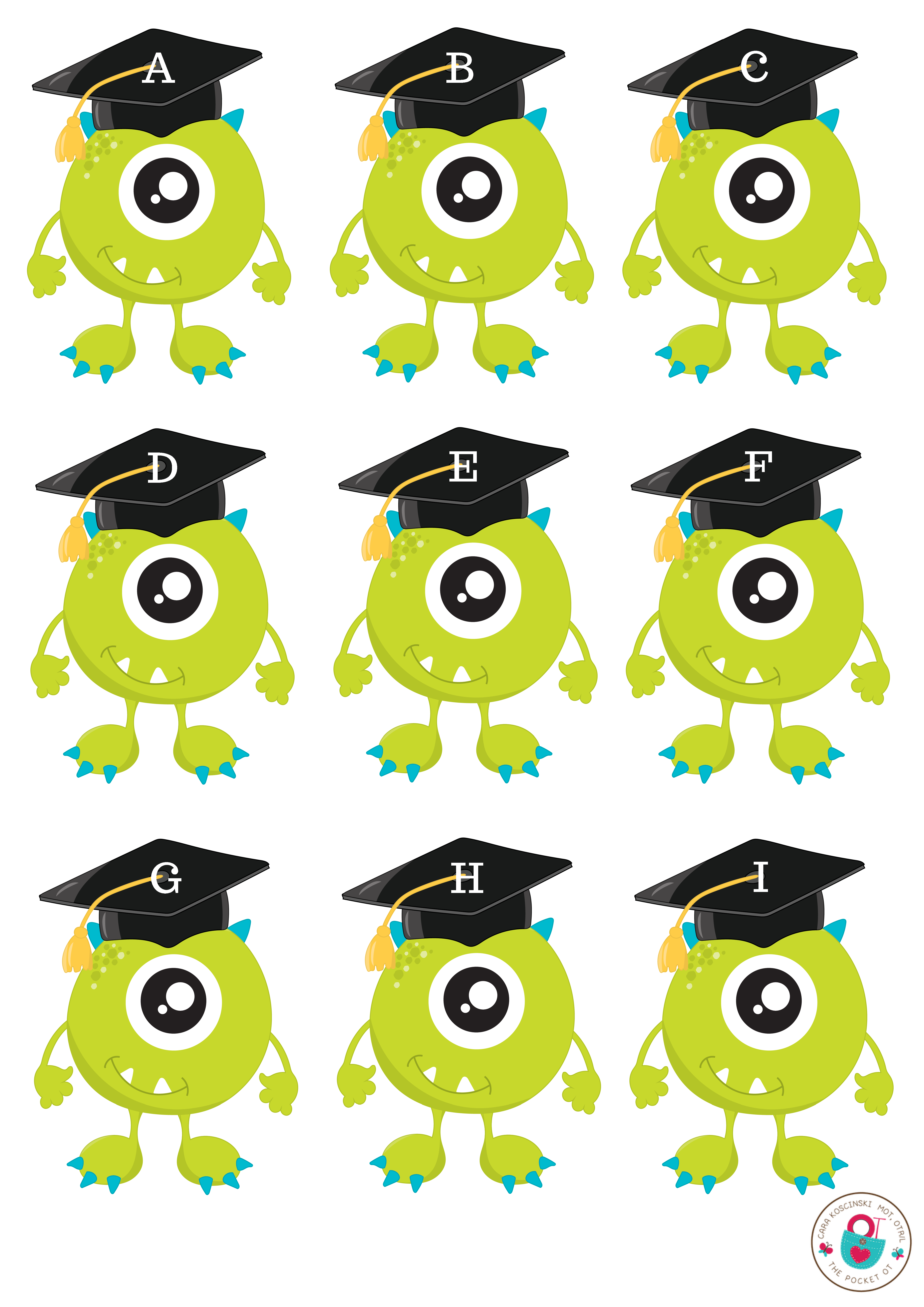 Monsters Inc. Letter Match Activity Pack - The Therapeutic Edge Collective