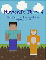 MINECRAFT Themed Handwriting Practice Pages “D’Nealian” - The ...