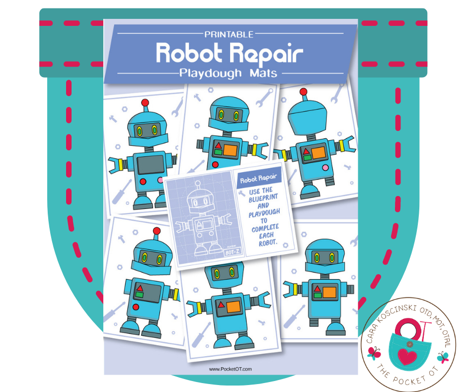Robot Fine Motor/Visual Skills Dough Mats - The Therapeutic Edge Collective
