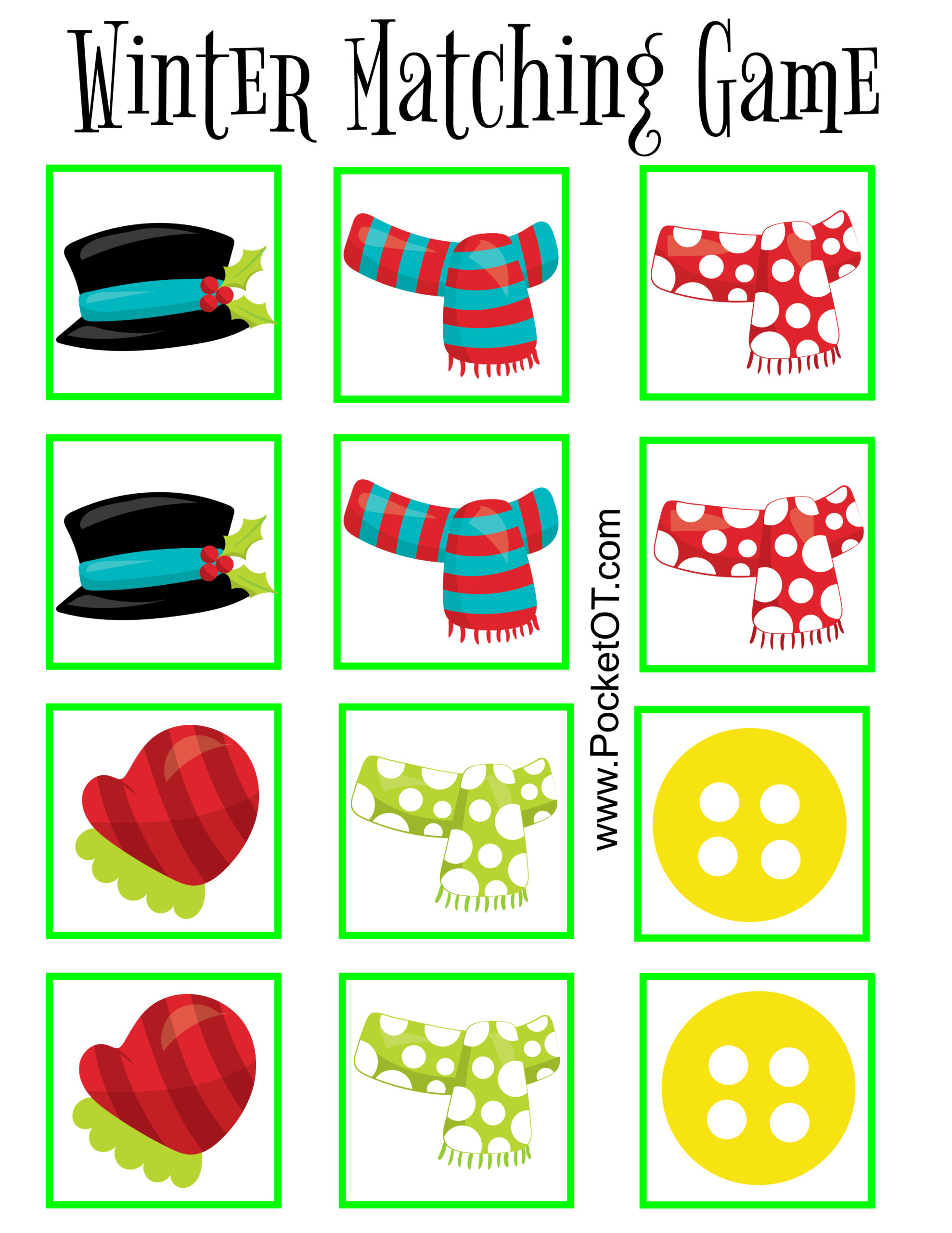 Winter Clothing Matching Game - The Therapeutic Edge Collective