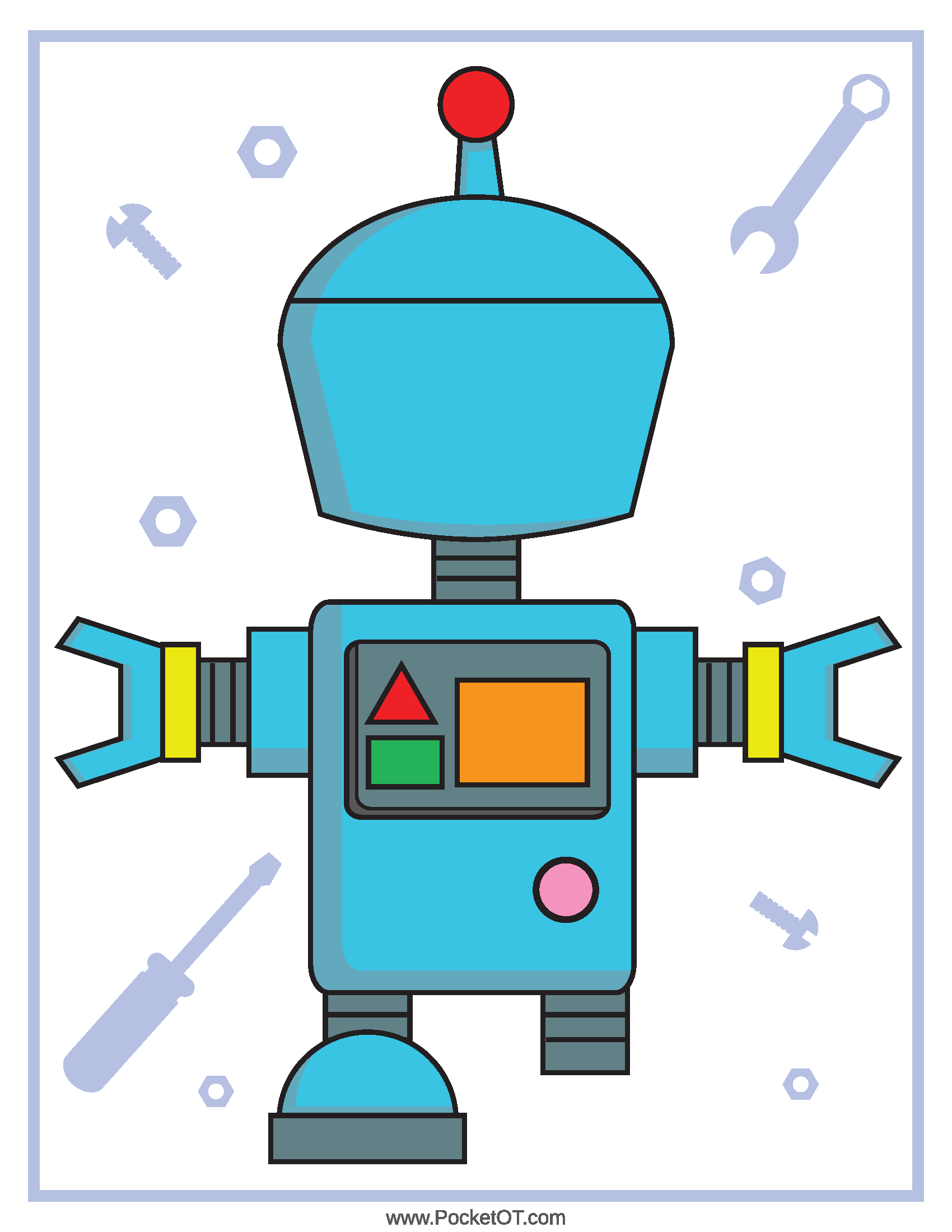 Robot Fine Motor/Visual Skills Dough Mats - The Therapeutic Edge Collective