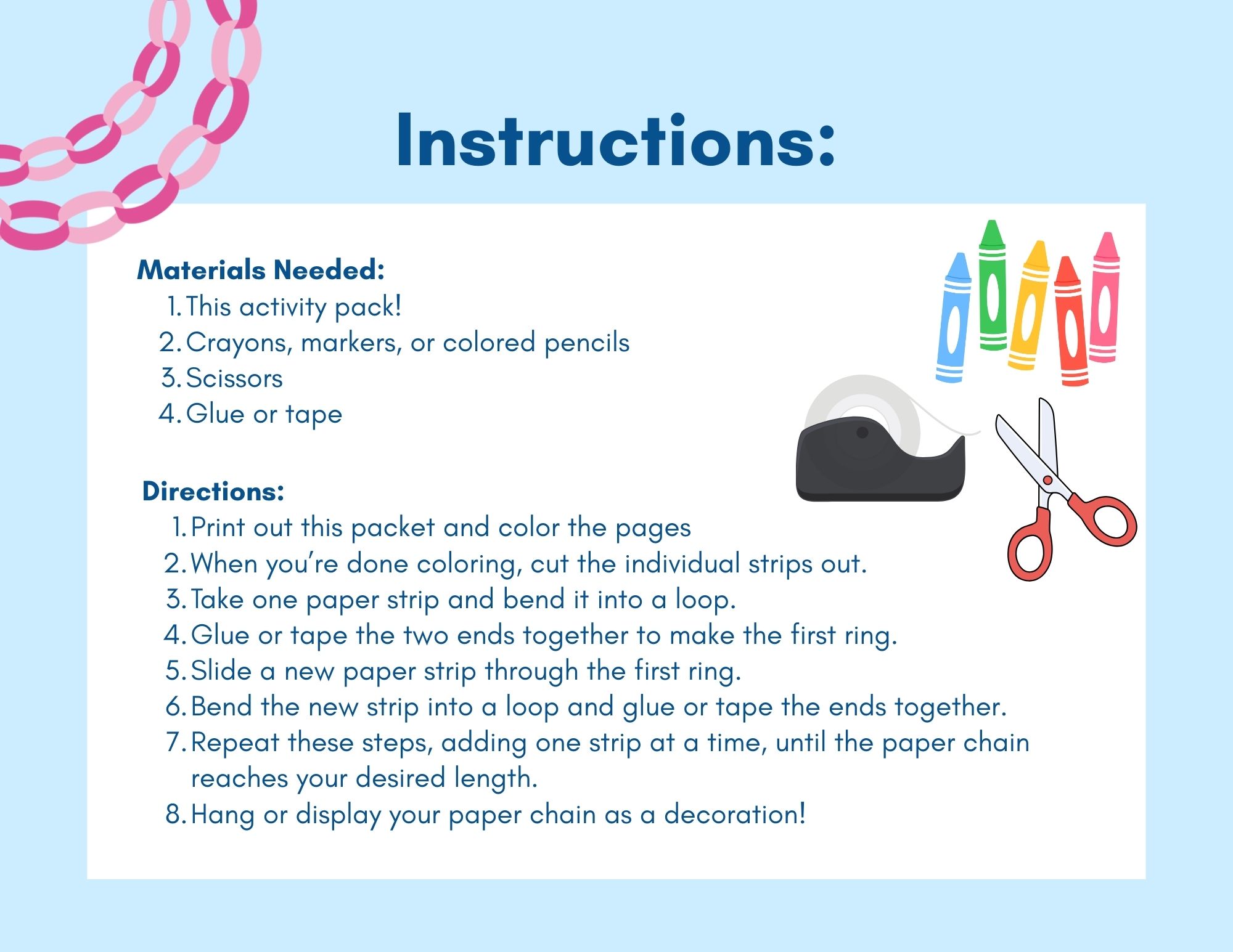 Paper Chain Craft Kit – NEW! - The Therapeutic Edge Collective